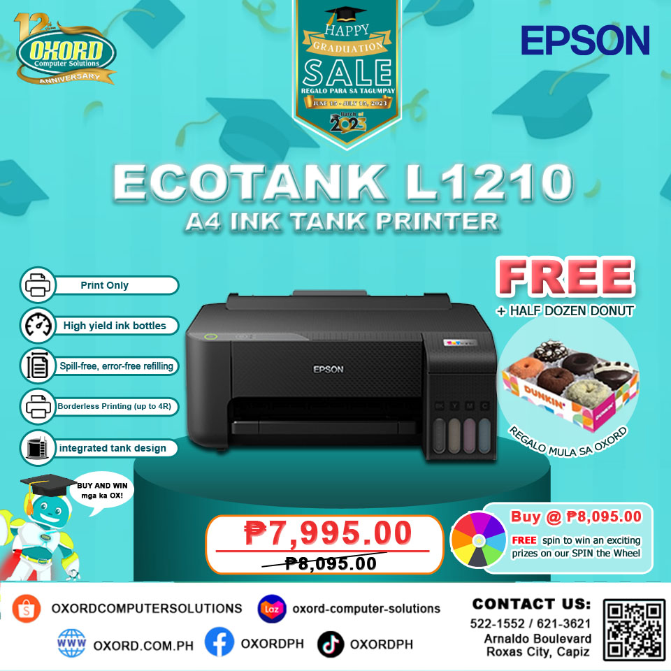 Epson EcoTank L1210 A4 Ink Tank Printer - OXORD Computer Solutions